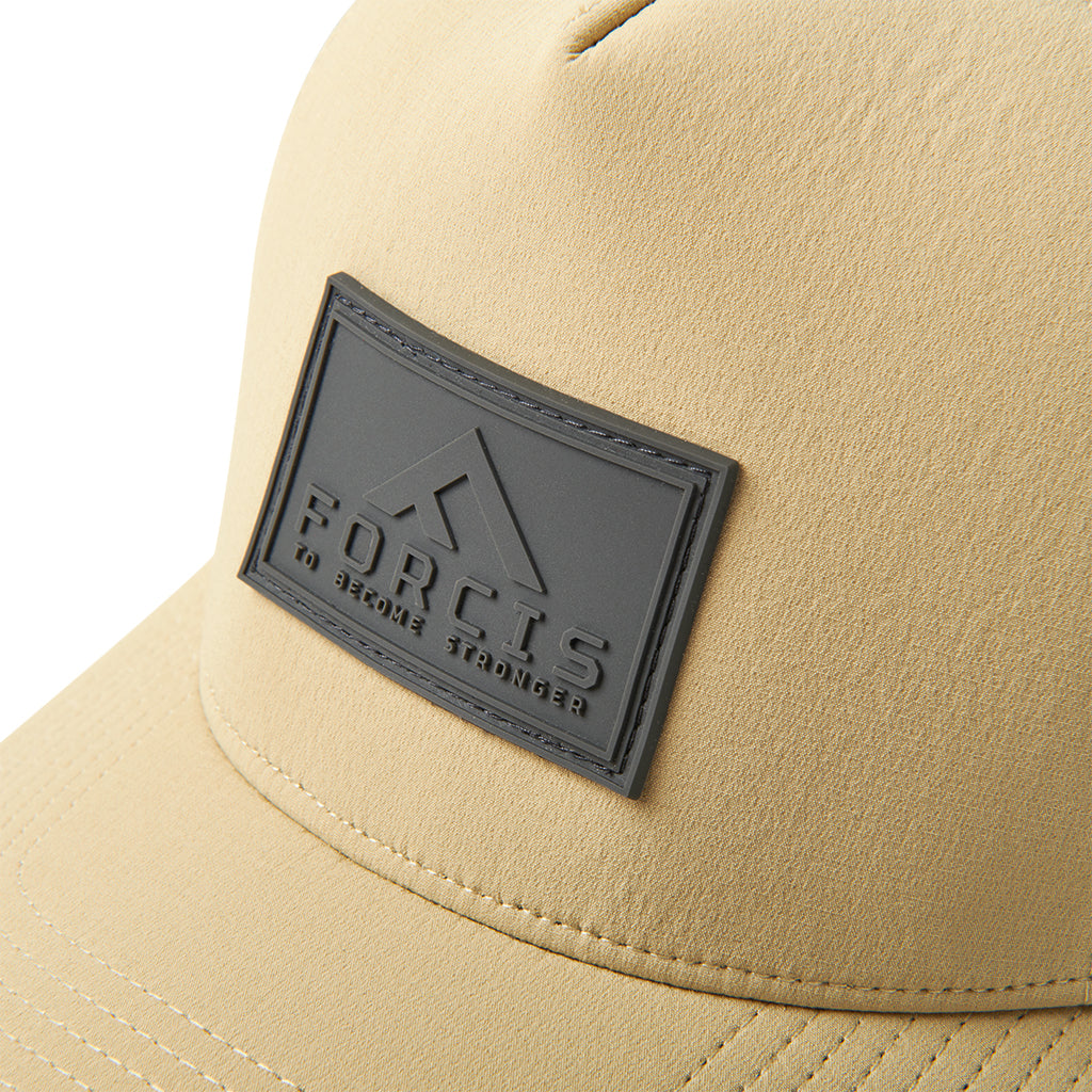 Tourelle Laser Mesh 5 Panel Trucker Hat in Khaki – Forcis