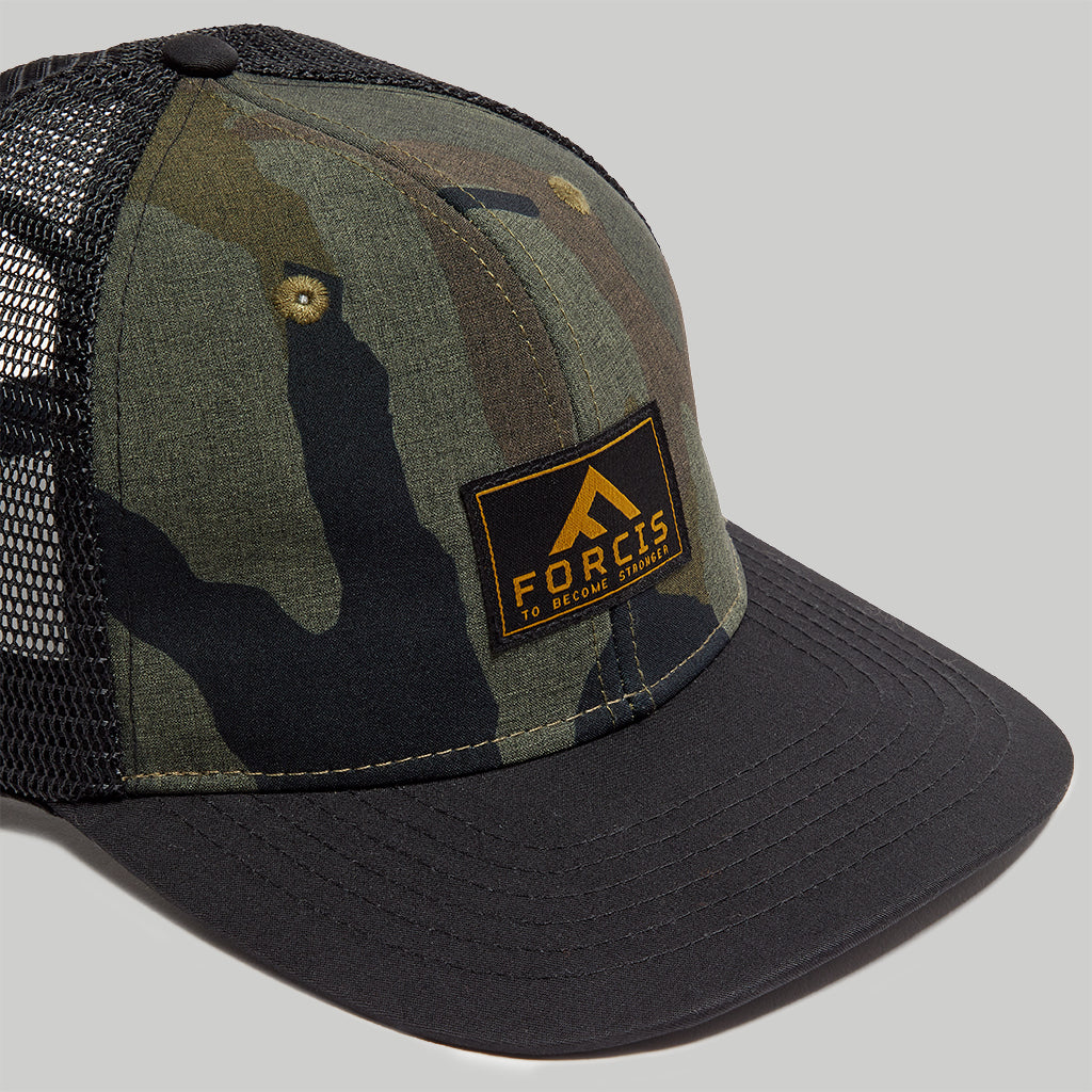 Forcis Standard Issue Trucker Hat in Camo Black